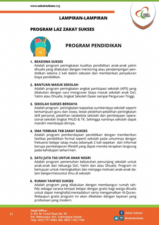 1. proposal pendidikan orang tua asuh smater zs | PDF