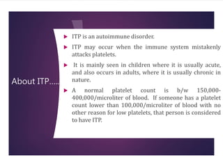 Immune thrombocytopenia | PPTX