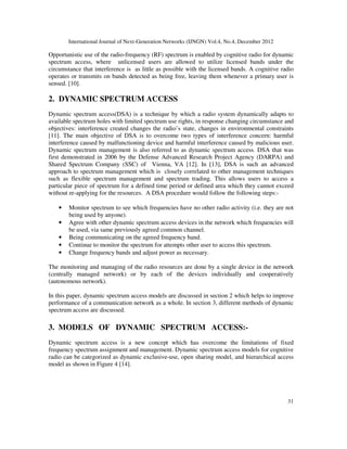 A SURVEY ON DYNAMIC SPECTRUM ACCESS TECHNIQUES IN COGNITIVE RADIO | PDF