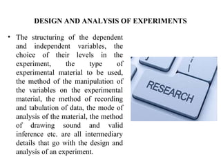 Design of experiments - Dr. Manu Melwin Joy - School of Management ...
