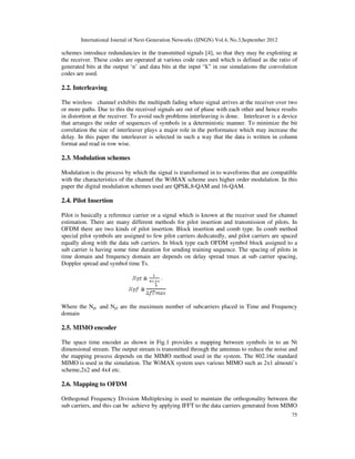 ESTIMATION AND COMPENSATION OF INTER CARRIER INTERFERENCE IN WIMAX PHYSICAL LAYER UNDER VARIOUS ...