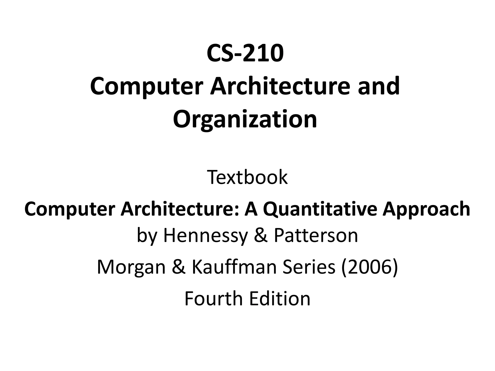Computer Architechture And Organization Ppt