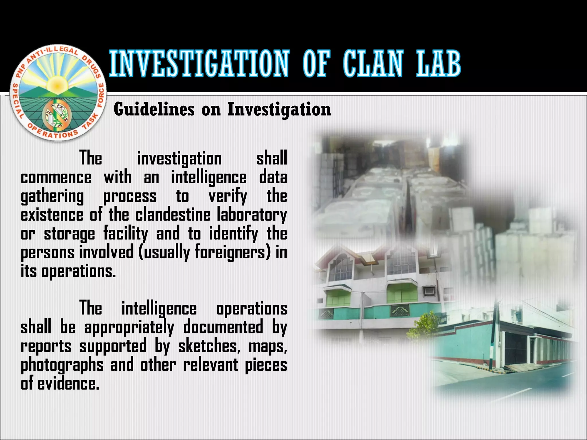 1. clandestine laboratory investigation | PPT