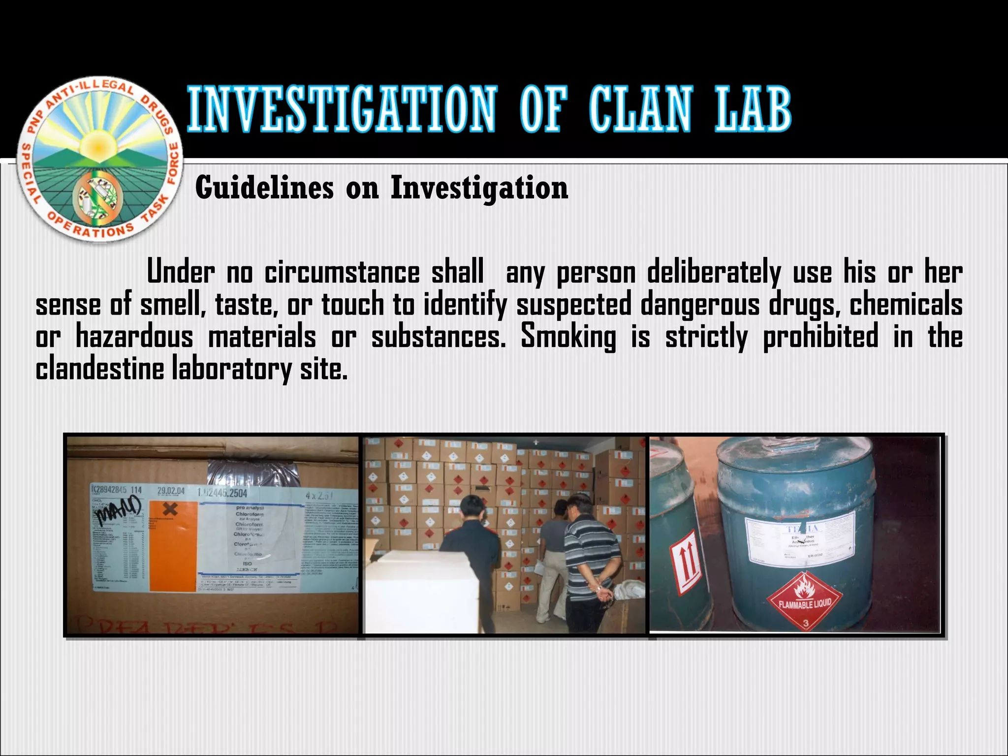 1. clandestine laboratory investigation | PPT