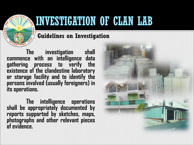 1. clandestine laboratory investigation | PPT
