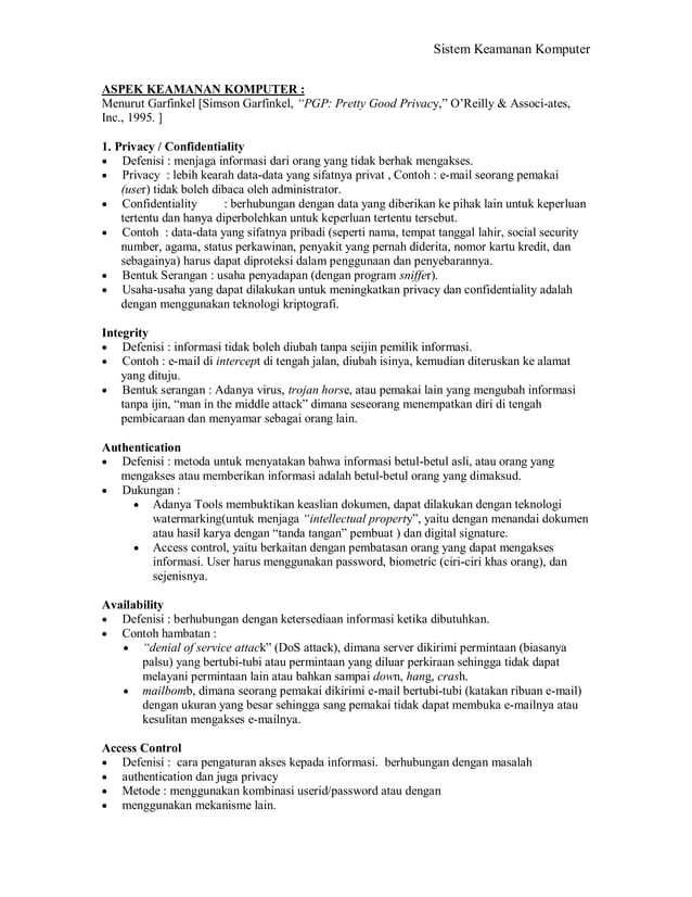 1. aspek keamanan data | PDF