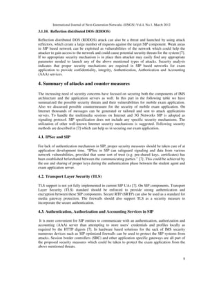 SECURITY ANALYSIS AND DELAY EVALUATION FOR SIP-BASED MOBILE MASS EXAMINATION SYSTEM | PDF