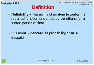 1. design for performance, safety and reliability | PPT