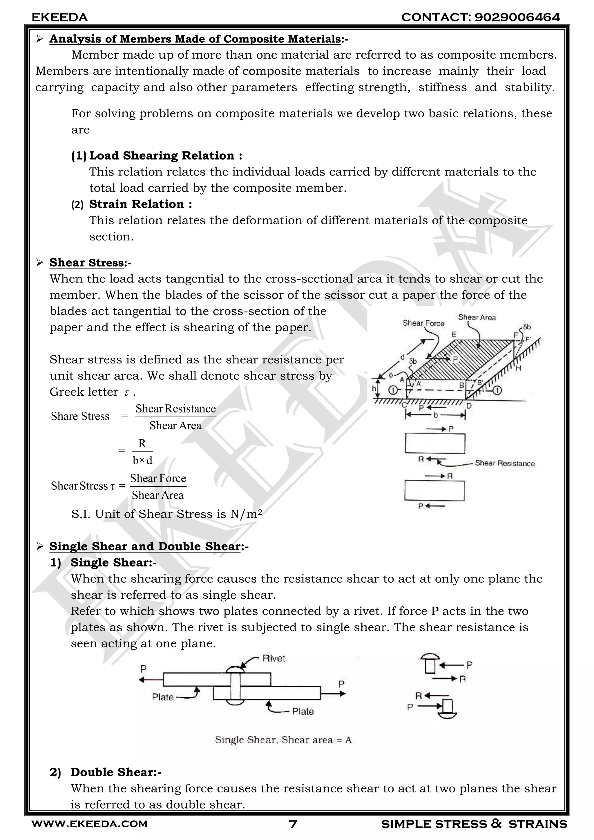 1. simple stress and strains | PDF | Physics | Science