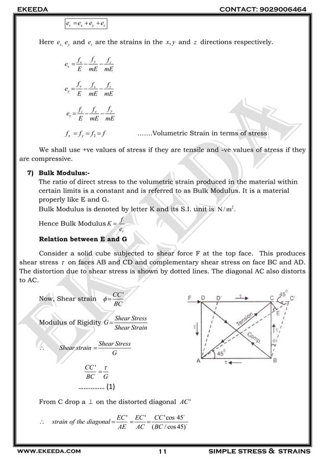 1. simple stress and strains | PDF | Physics | Science