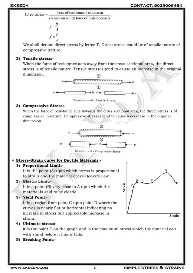 1. simple stress and strains | PDF | Physics | Science