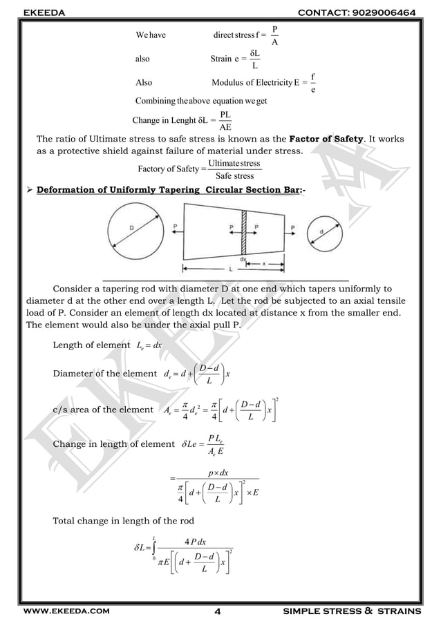 1. simple stress and strains | PDF | Physics | Science