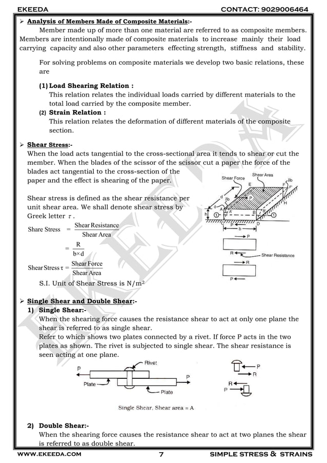 1. simple stress and strains | PDF | Physics | Science