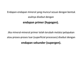 1. pendahuluan genesa endapan mineral | PPT