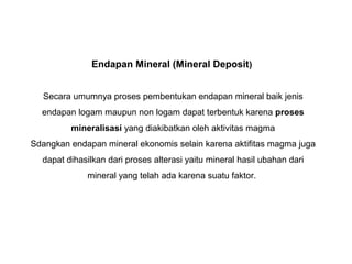 1. pendahuluan genesa endapan mineral | PPT
