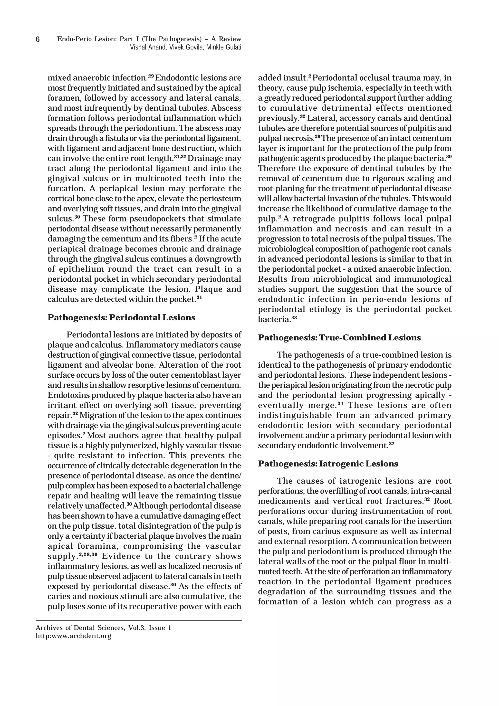 1. endo perio lesion part i (the pathogenesis) | PDF