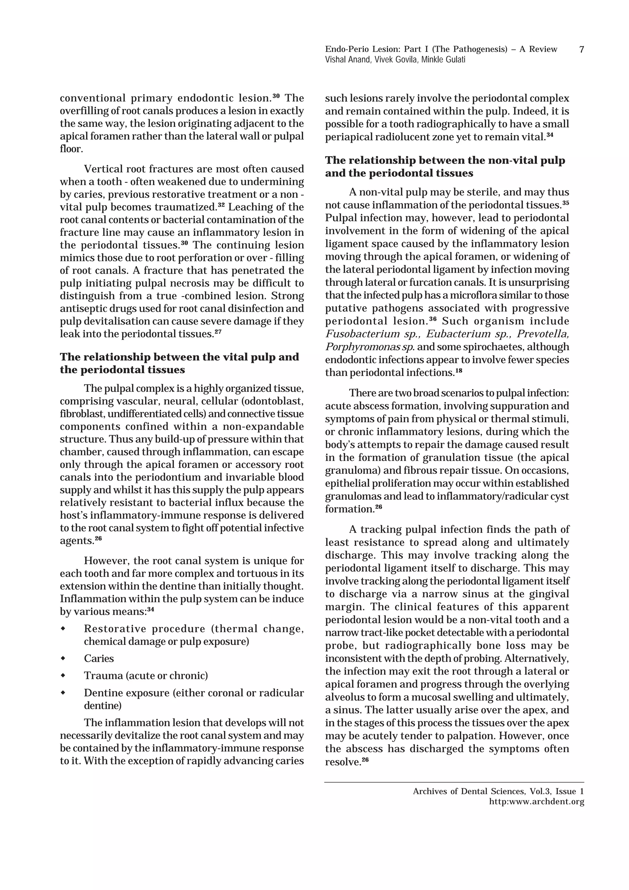 1. endo perio lesion part i (the pathogenesis) | PDF