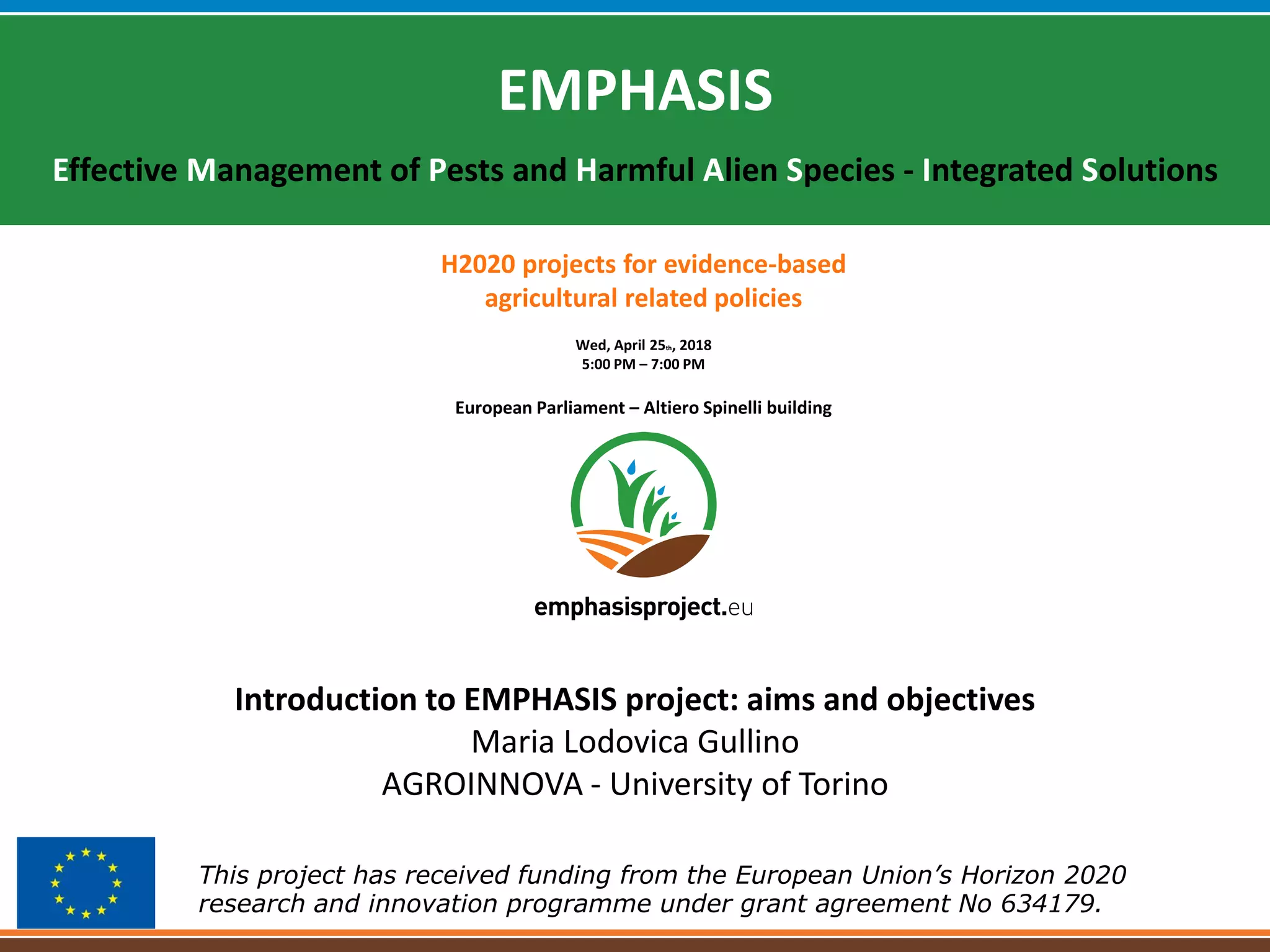 Introduction to EMPHASIS project: aims and objectives | PPT
