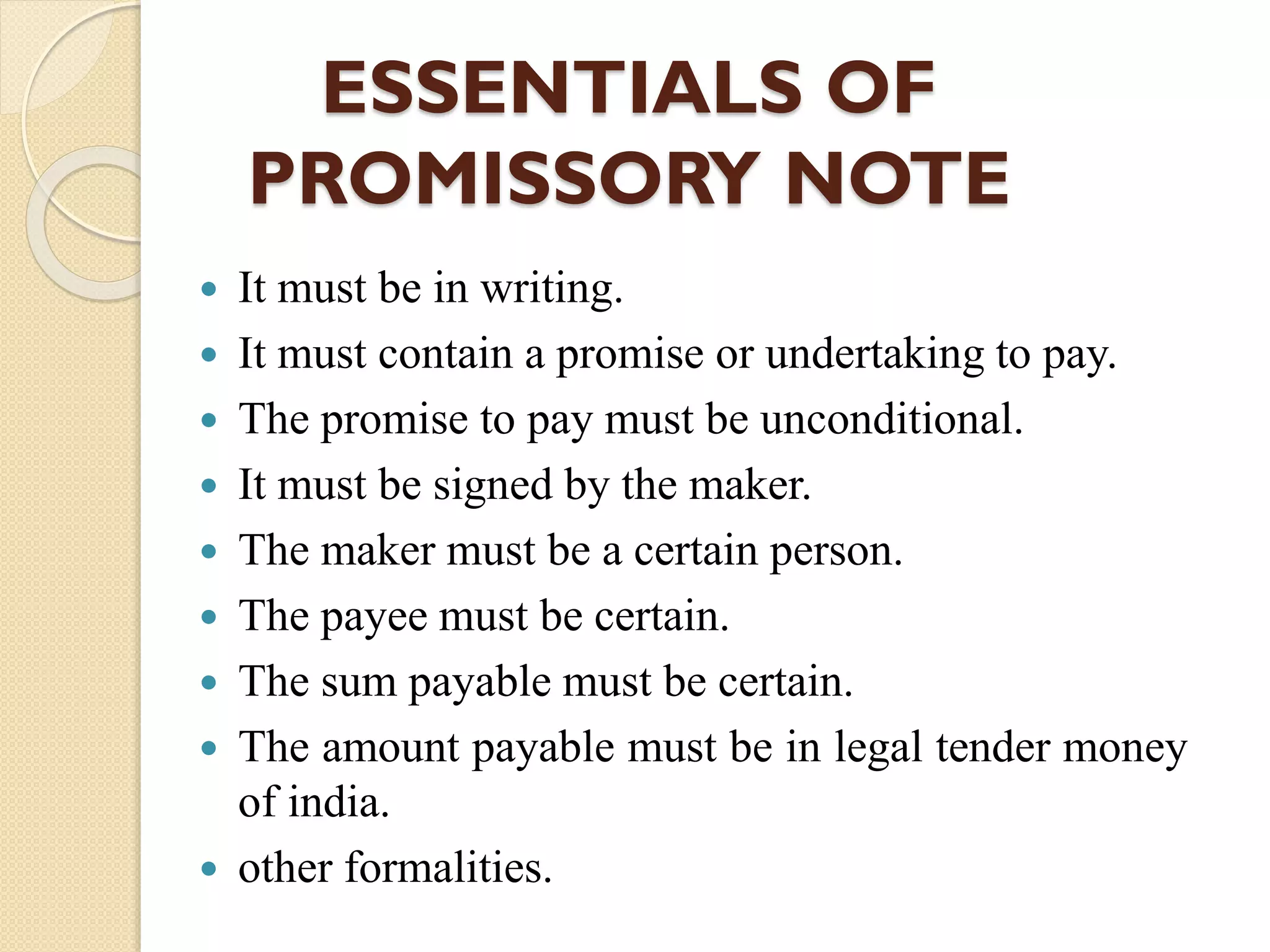 1.promissory note 2.bill of exchange 3.cheque | PPTX