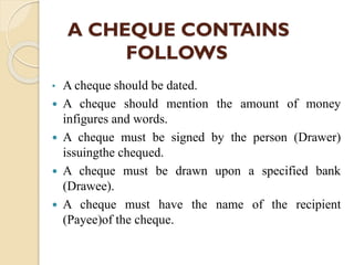 1.promissory note 2.bill of exchange 3.cheque | PPTX