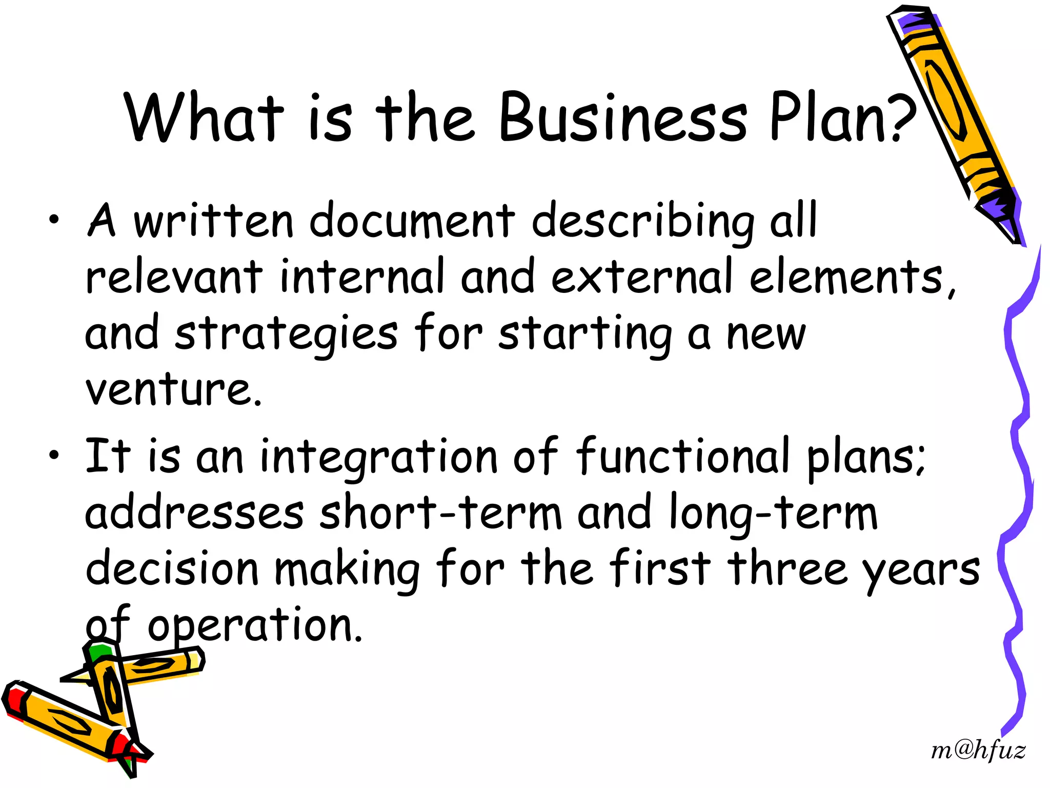 Business plan for a new venture | PPT