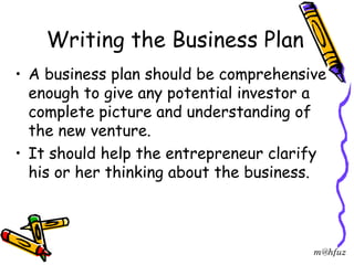 Business plan for a new venture | PPT