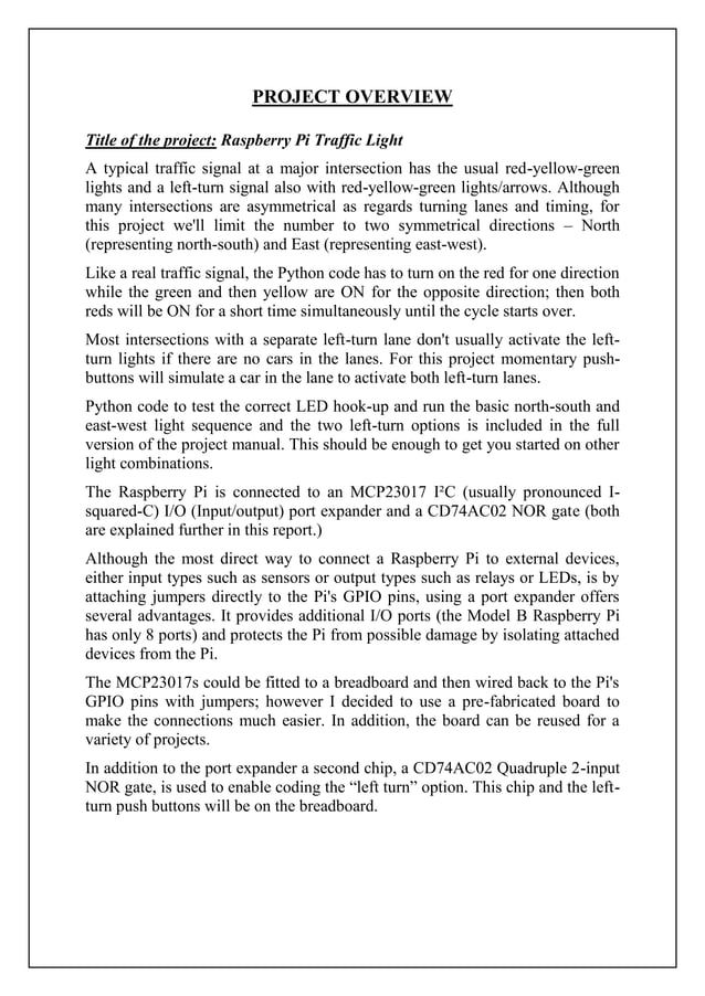 Raspberry Pi Traffic Light | PDF