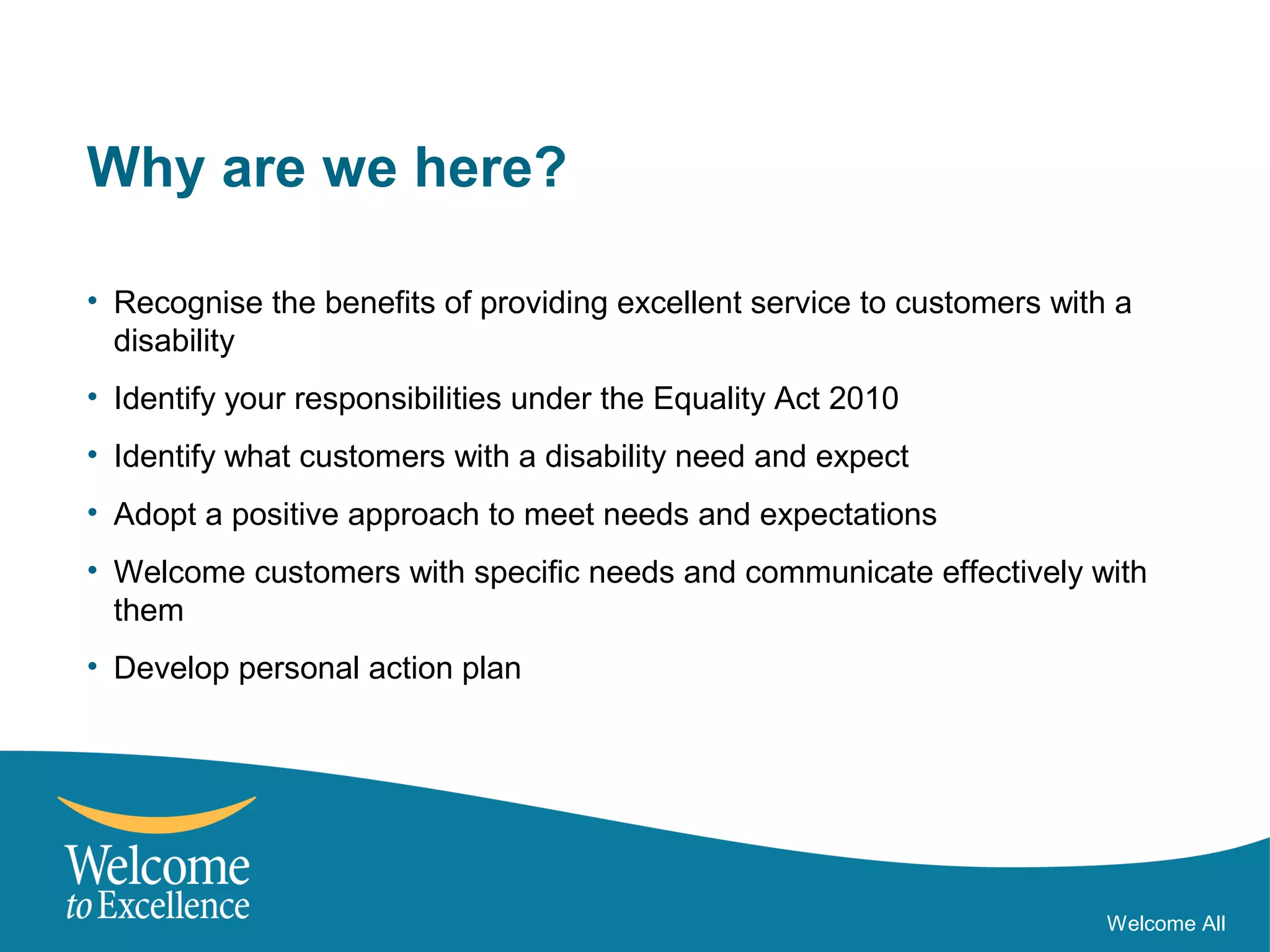 Welcome All: Welcoming Customers with a Disability | PPT