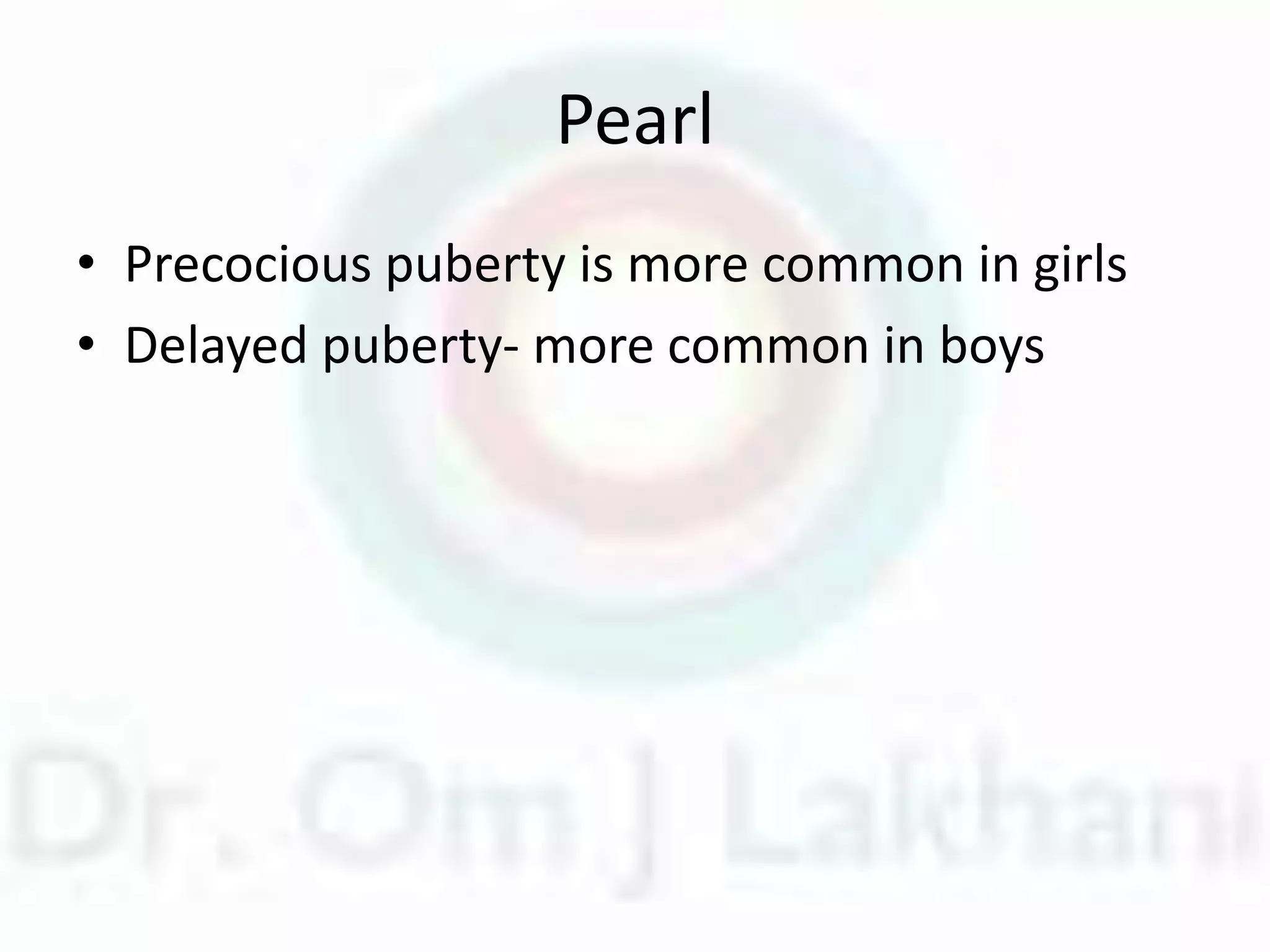 PRIMER TO PRECOCIOUS PUBERTY | PPT