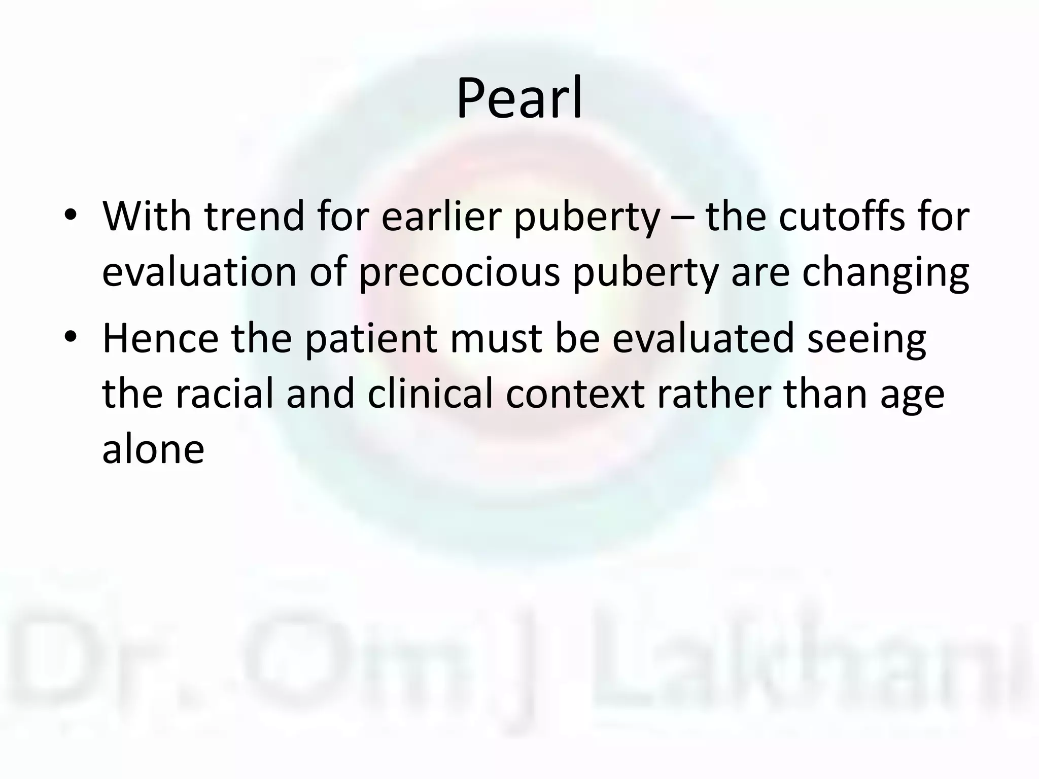 PRIMER TO PRECOCIOUS PUBERTY | PPT