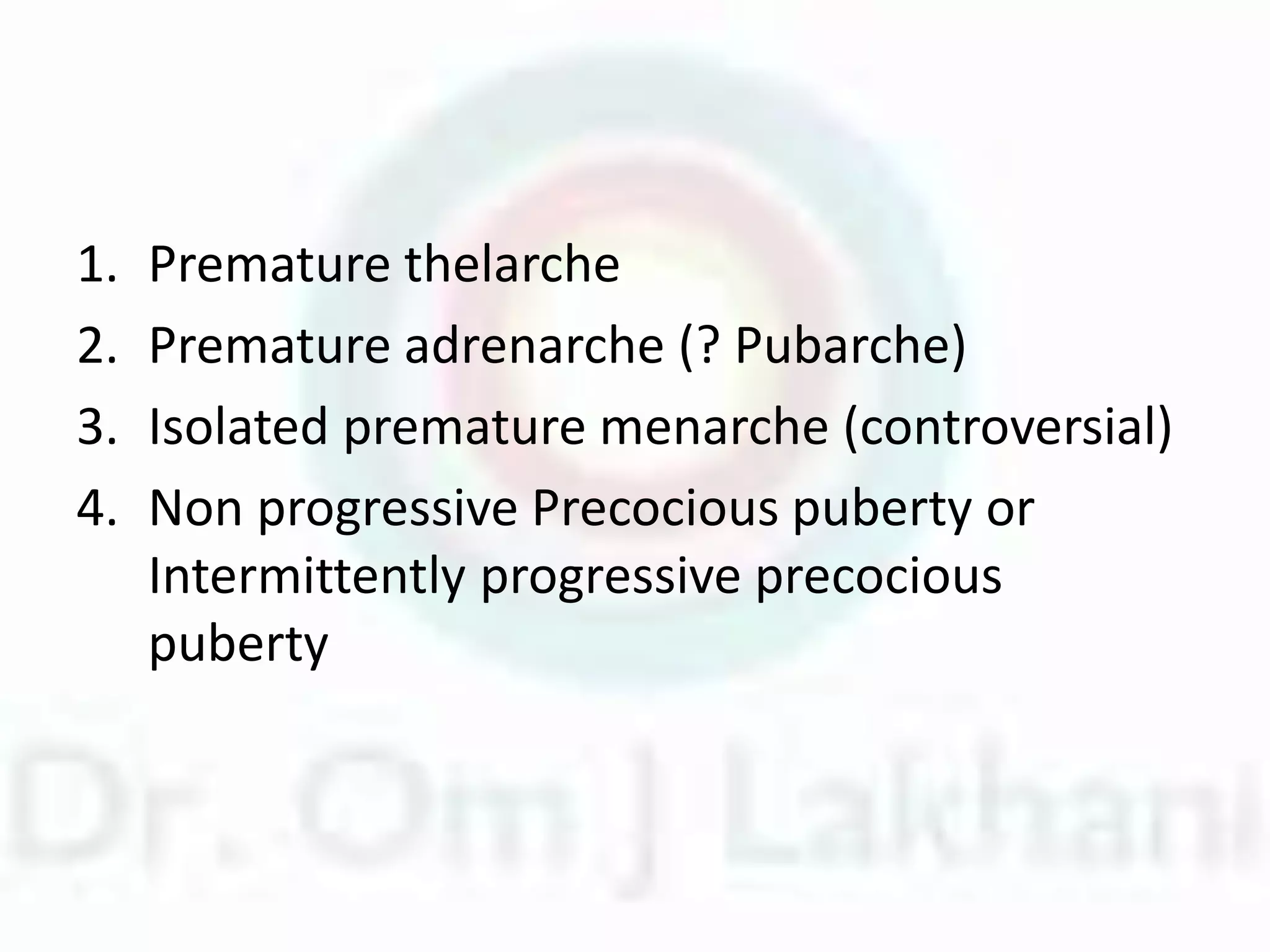 PRIMER TO PRECOCIOUS PUBERTY | PPT