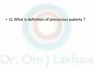 PRIMER TO PRECOCIOUS PUBERTY | PPT | Free Download