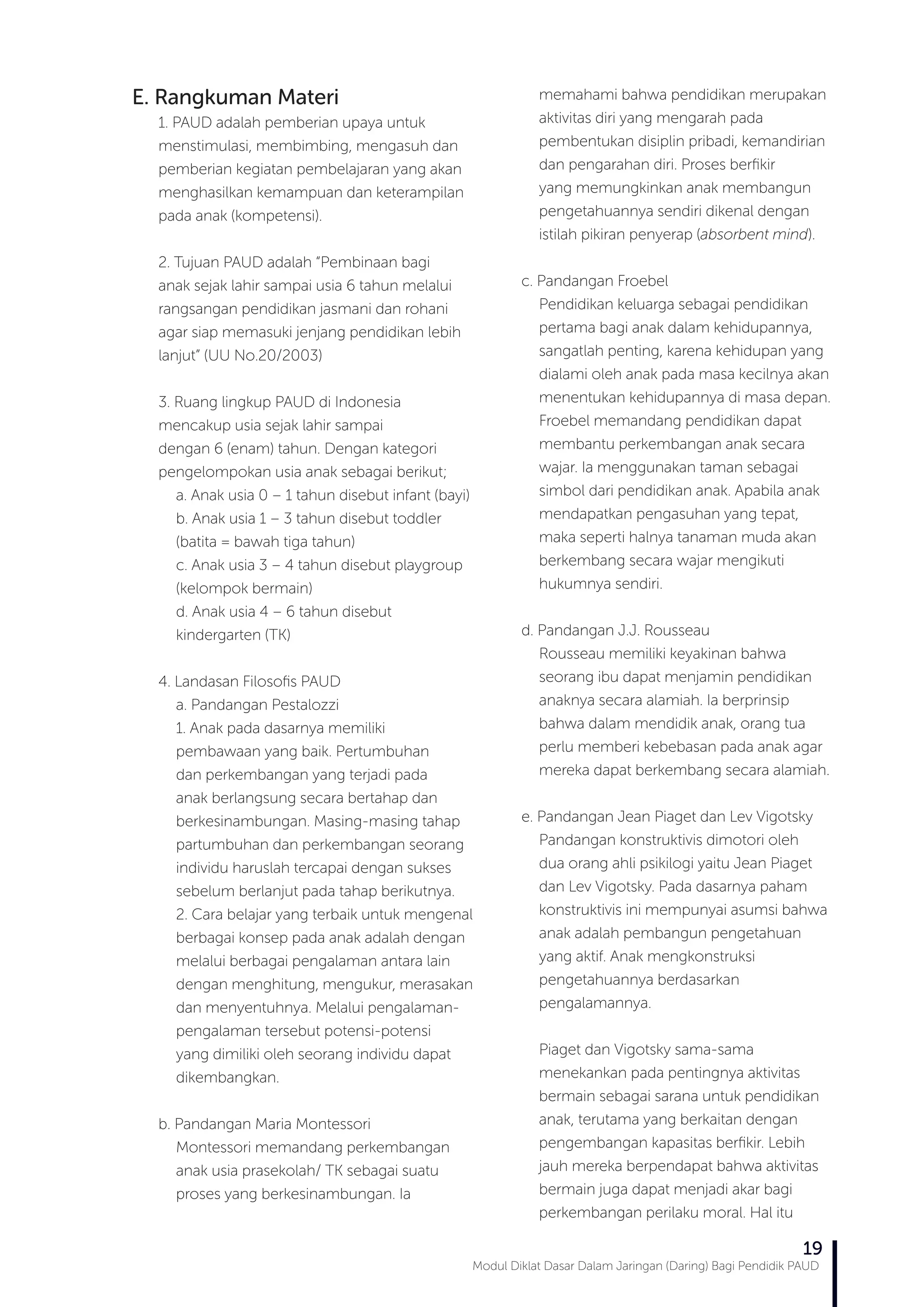 Modul konsep dasar paud 1 | PDF