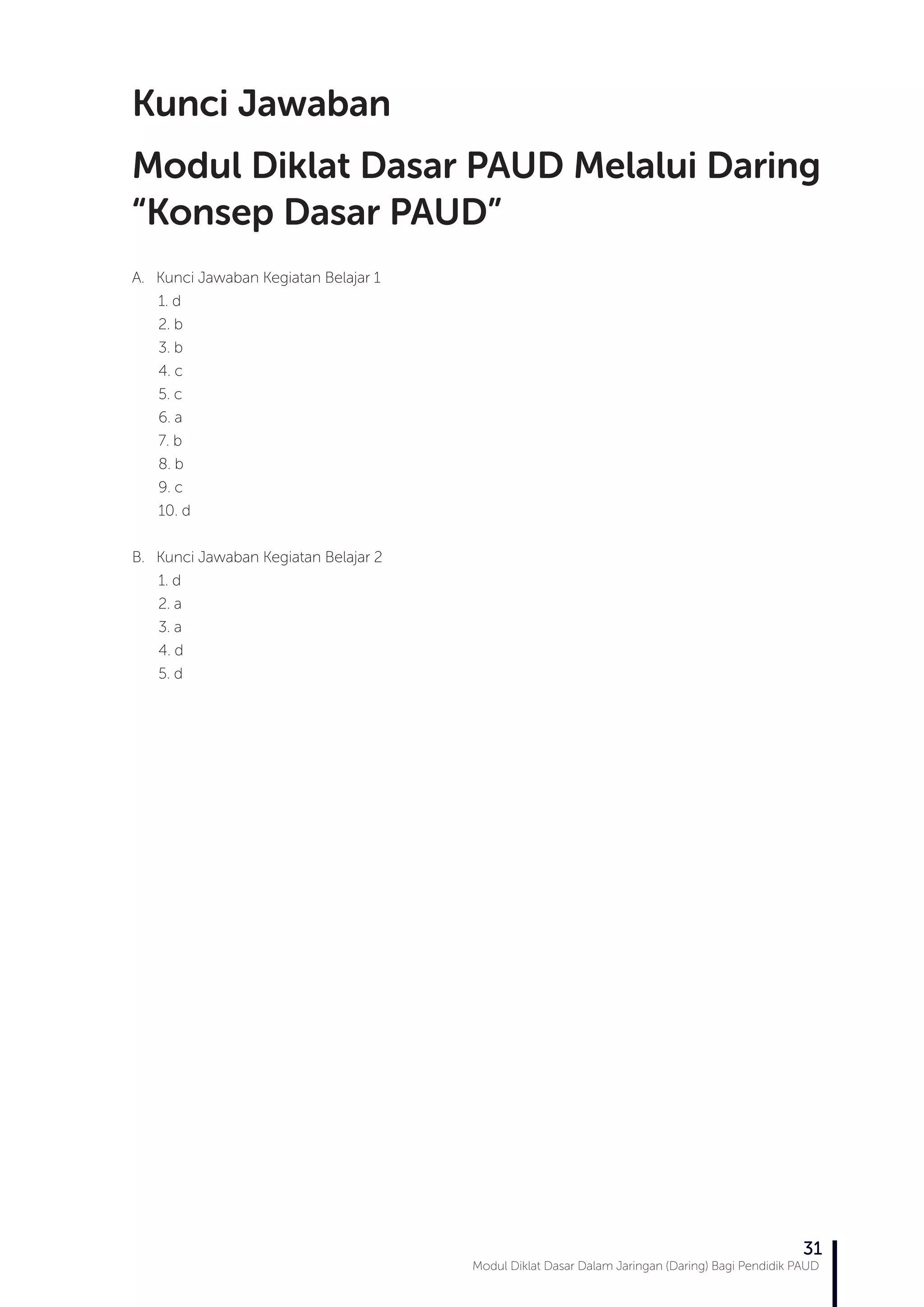 Modul konsep dasar paud 1 | PDF