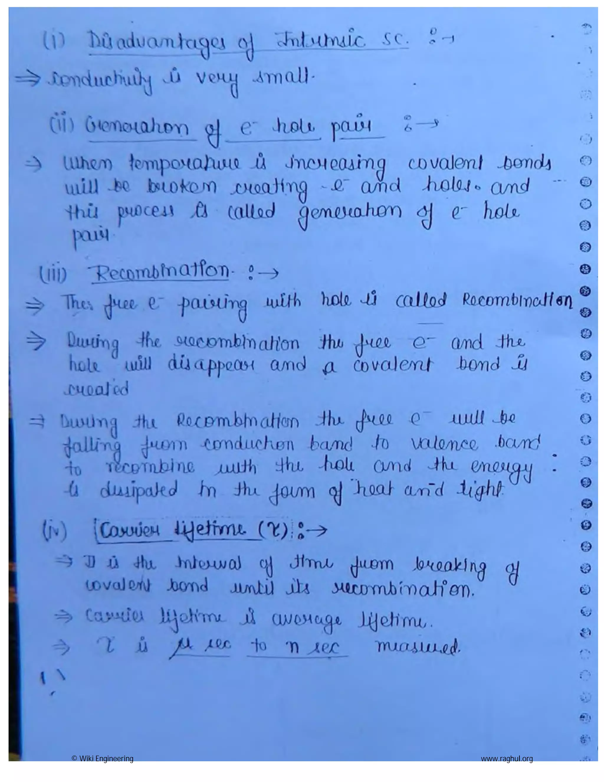 electronic device and circuit made easy hand written notes Gate ECE | PDF