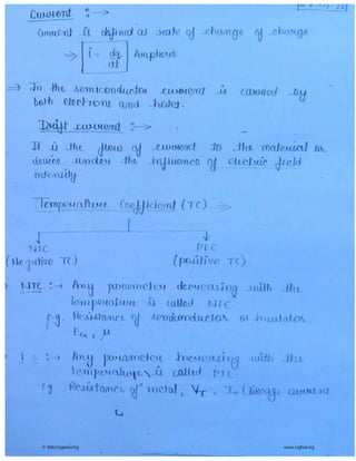 electronic device and circuit made easy hand written notes Gate ECE | PDF