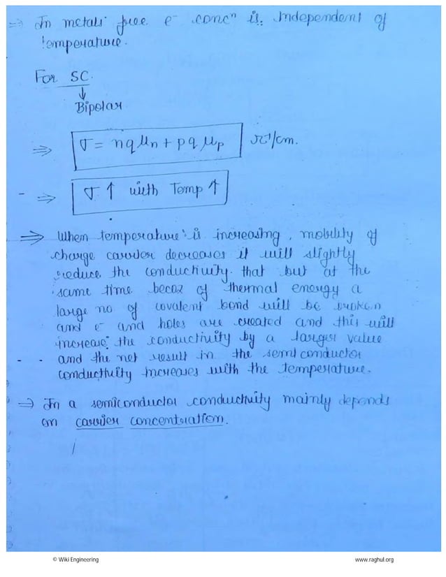 electronic device and circuit made easy hand written notes Gate ECE | PDF