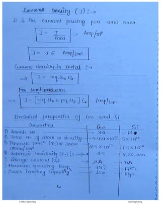 electronic device and circuit made easy hand written notes Gate ECE | PDF