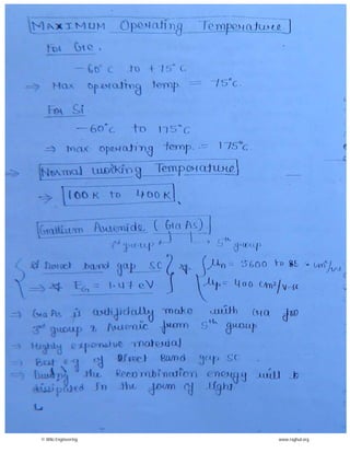 electronic device and circuit made easy hand written notes Gate ECE | PDF