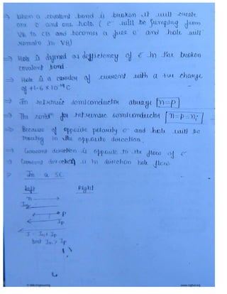 electronic device and circuit made easy hand written notes Gate ECE | PDF