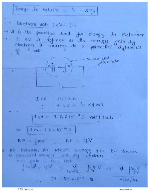 electronic device and circuit made easy hand written notes Gate ECE | PDF