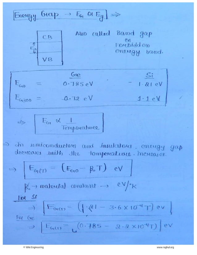 electronic device and circuit made easy hand written notes Gate ECE | PDF
