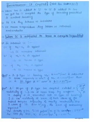 electronic device and circuit made easy hand written notes Gate ECE | PDF