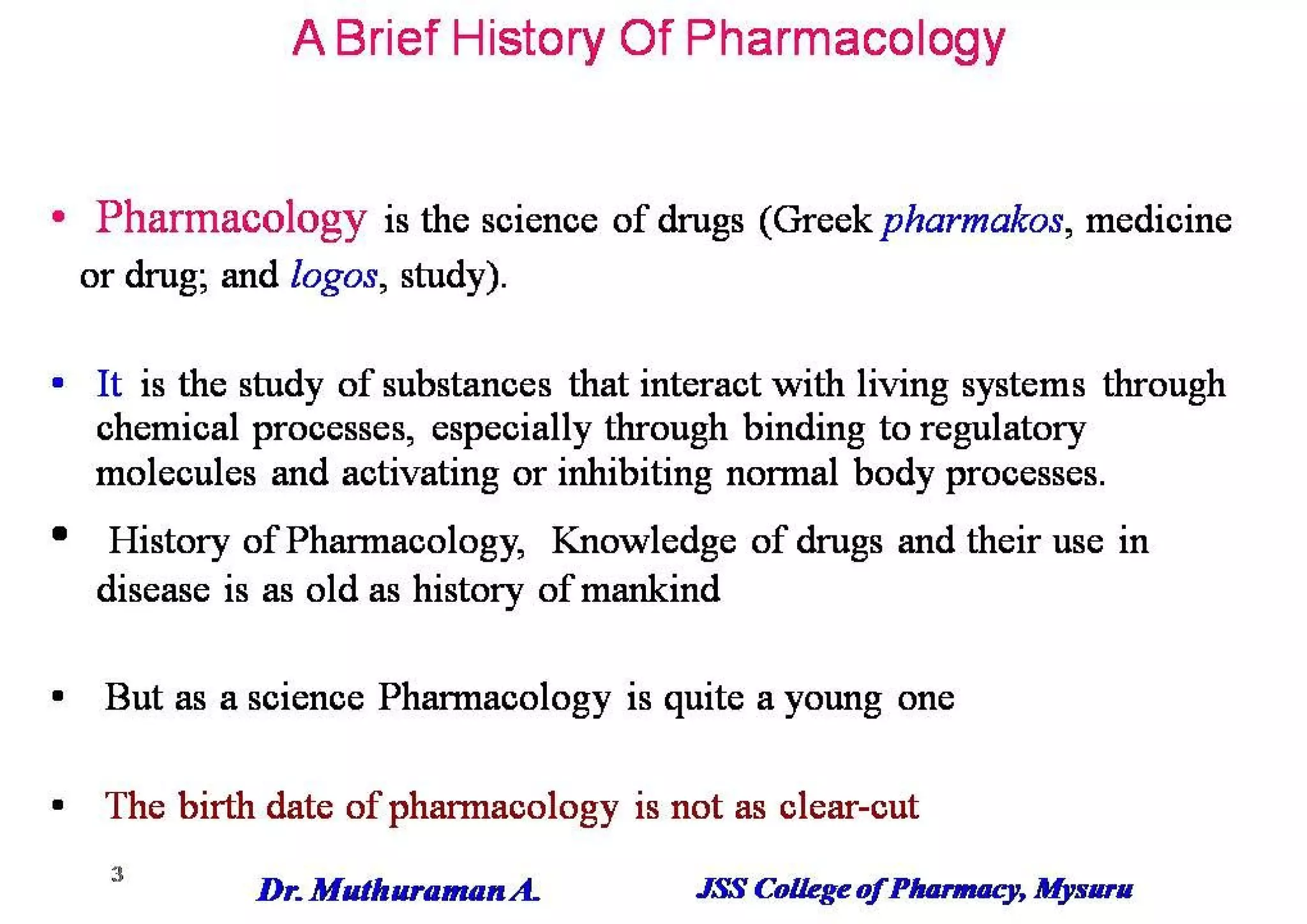 1. introduction of pharmacology. | PDF