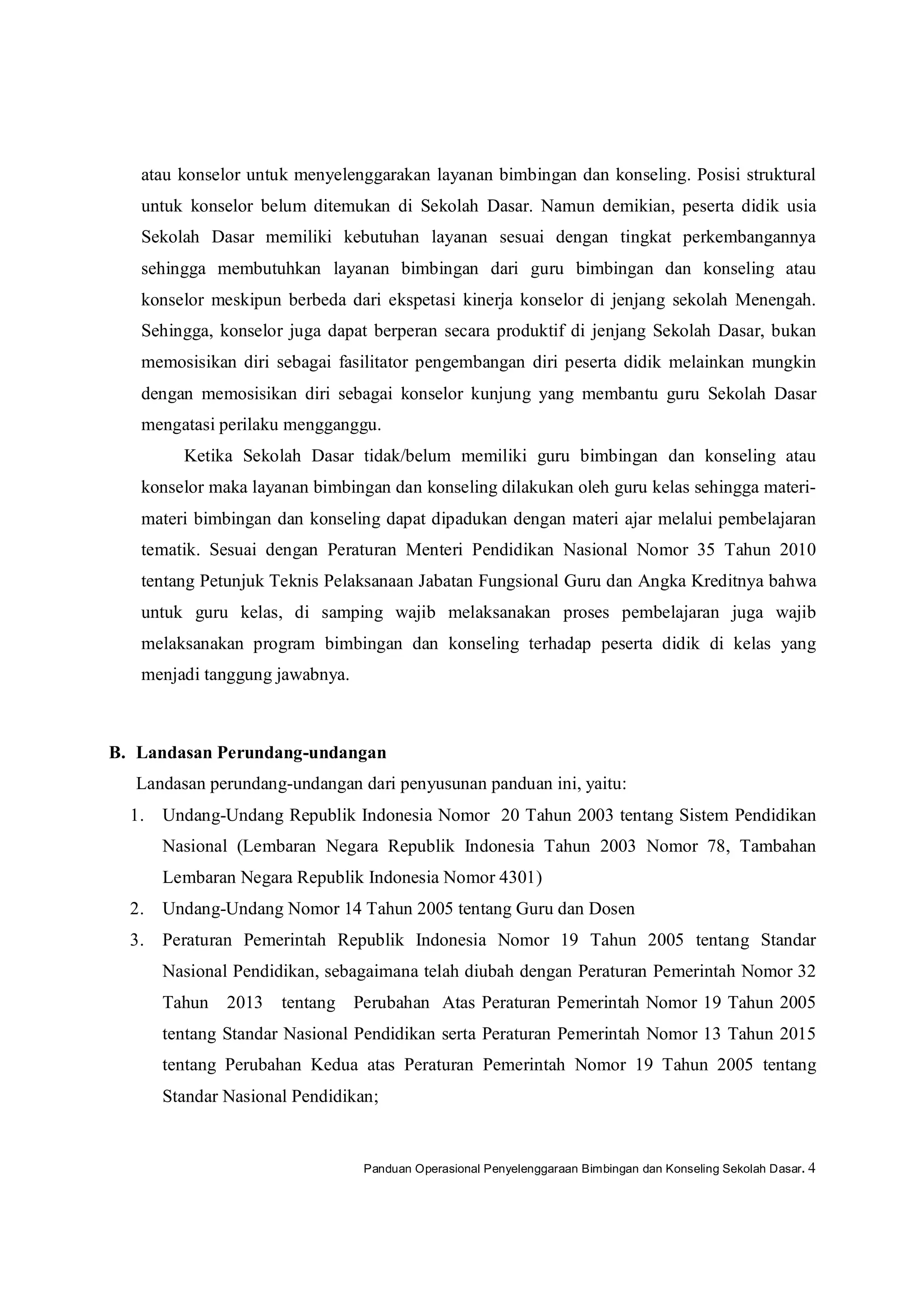 panduan penyelenggaraan BK di SD | PDF