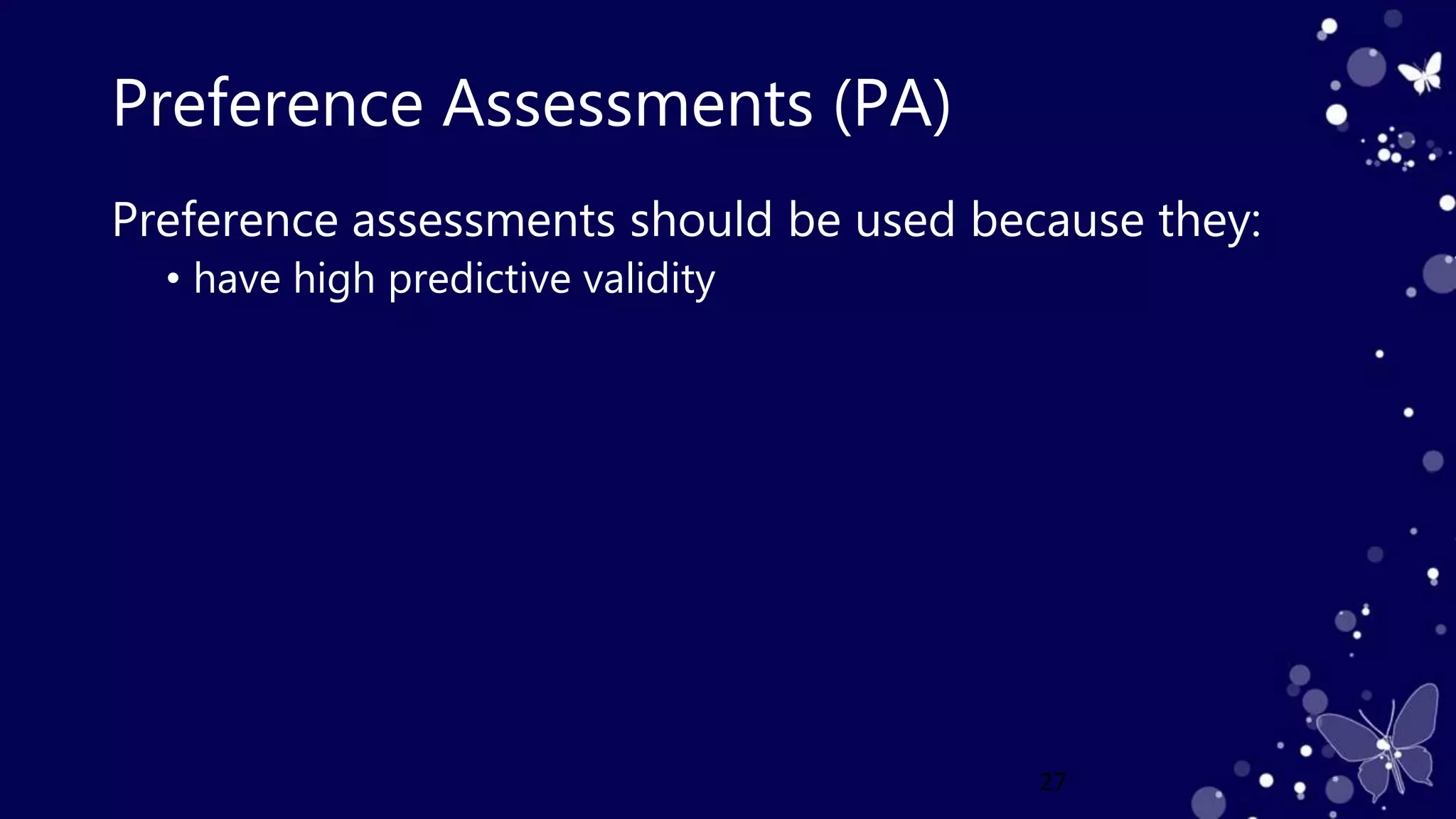 1. introduction what are preference assessments | PPTX