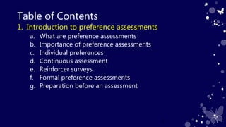 1. introduction what are preference assessments | PPTX