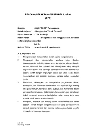 1. rpp gambar teknik kelas x 2013 1 & 2 | DOC
