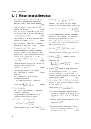 1.trigonometry Further Mathematics Zimbabwe Zimsec Cambridge | PDF