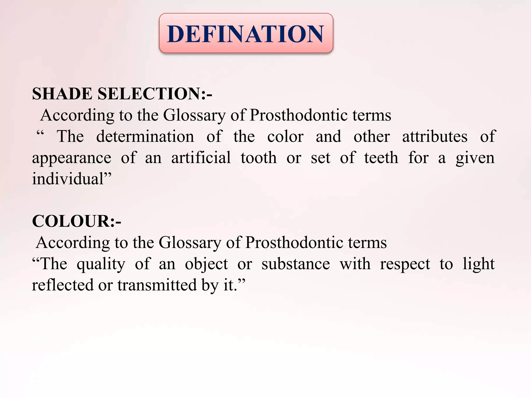 Shade selection | PPTX